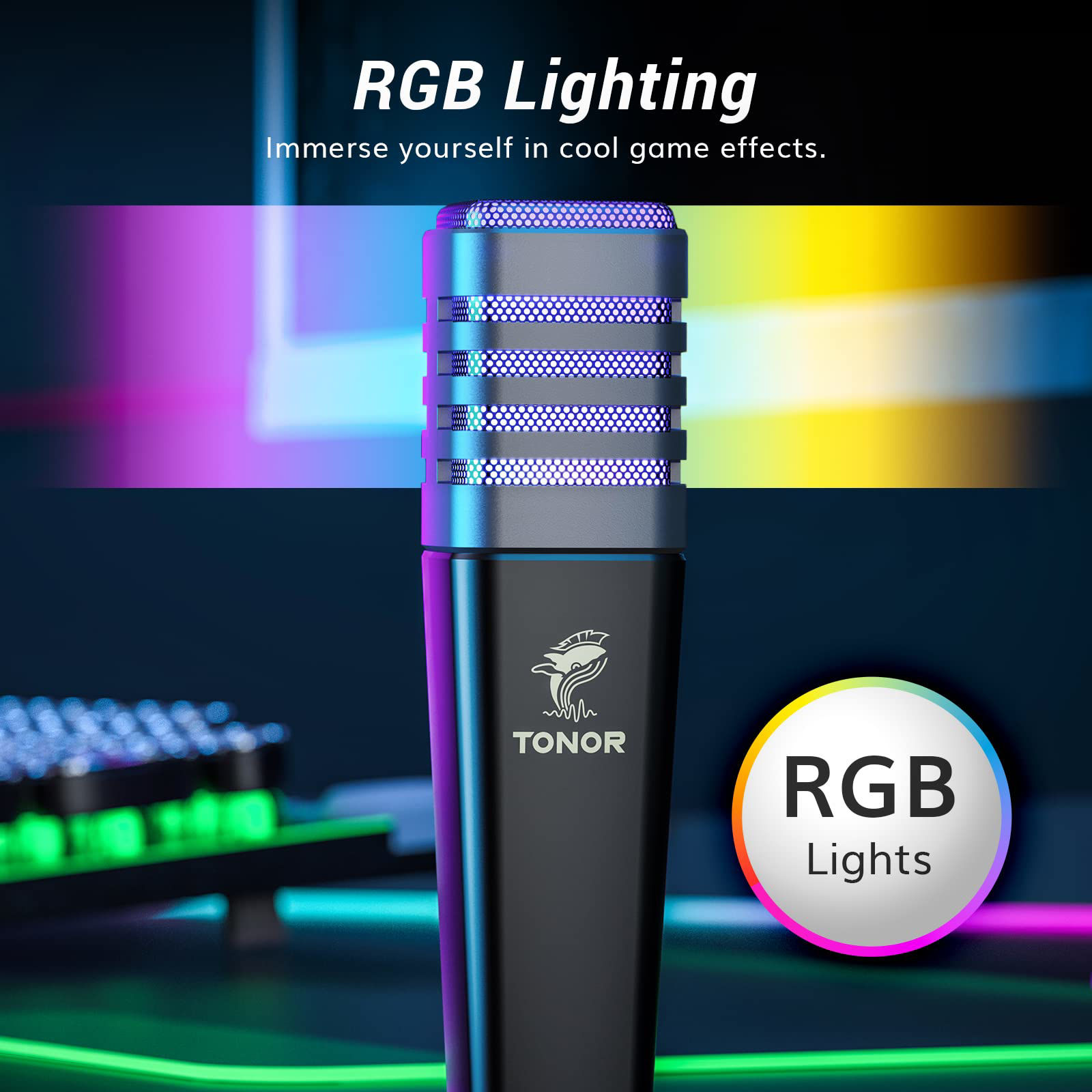 GetUSCart- TONOR RGB USB Microphone, Cardioid Condenser Computer PC Mic ...
