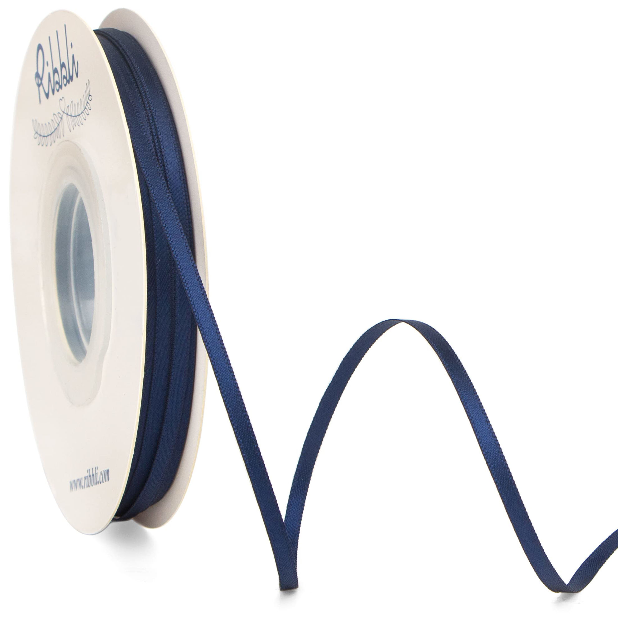 GetUSCart- Ribbli Navy Double Faced Satin Ribbon,1/8” x Continuous 50 ...