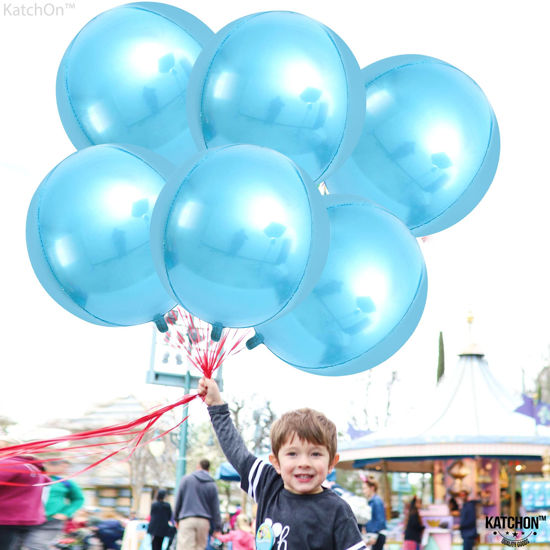 GetUSCart- Big, Metallic Blue Balloons Set - 22 Inch, Pack of 6 | 360 ...