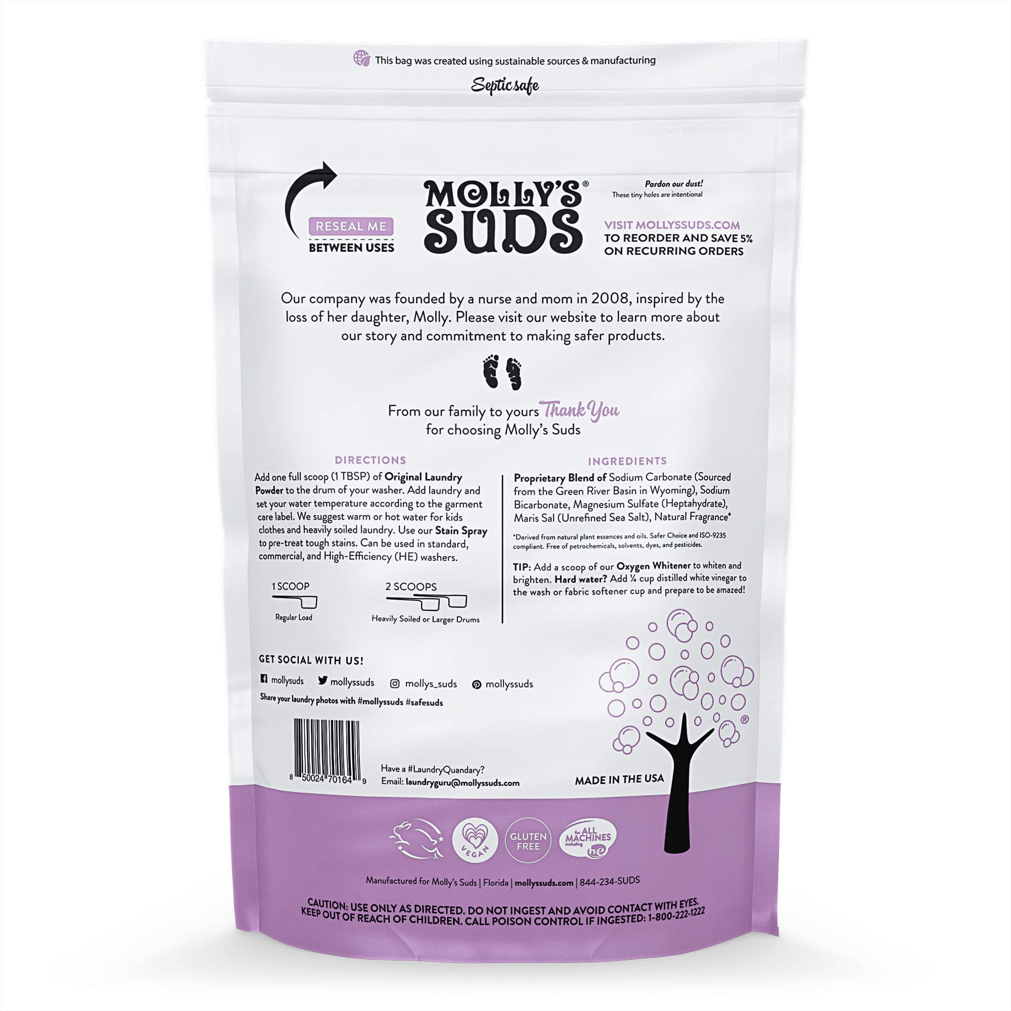 GetUSCart- Molly's Suds Original Laundry Detergent Powder | Natural ...