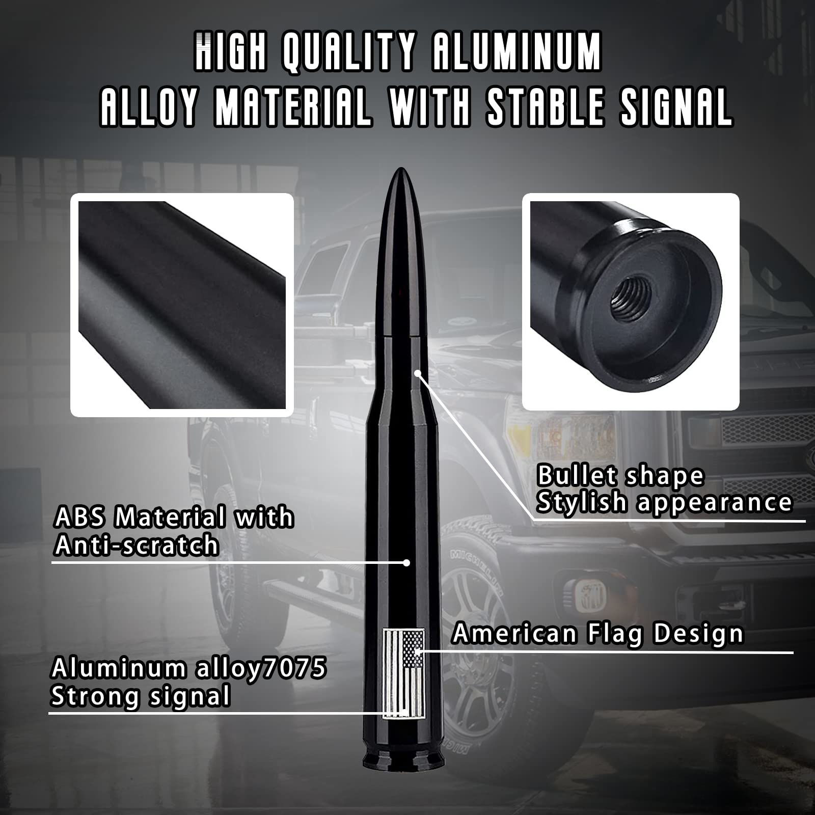 GetUSCart- American Flag Car Truck Antenna with Valve Stem Caps ...