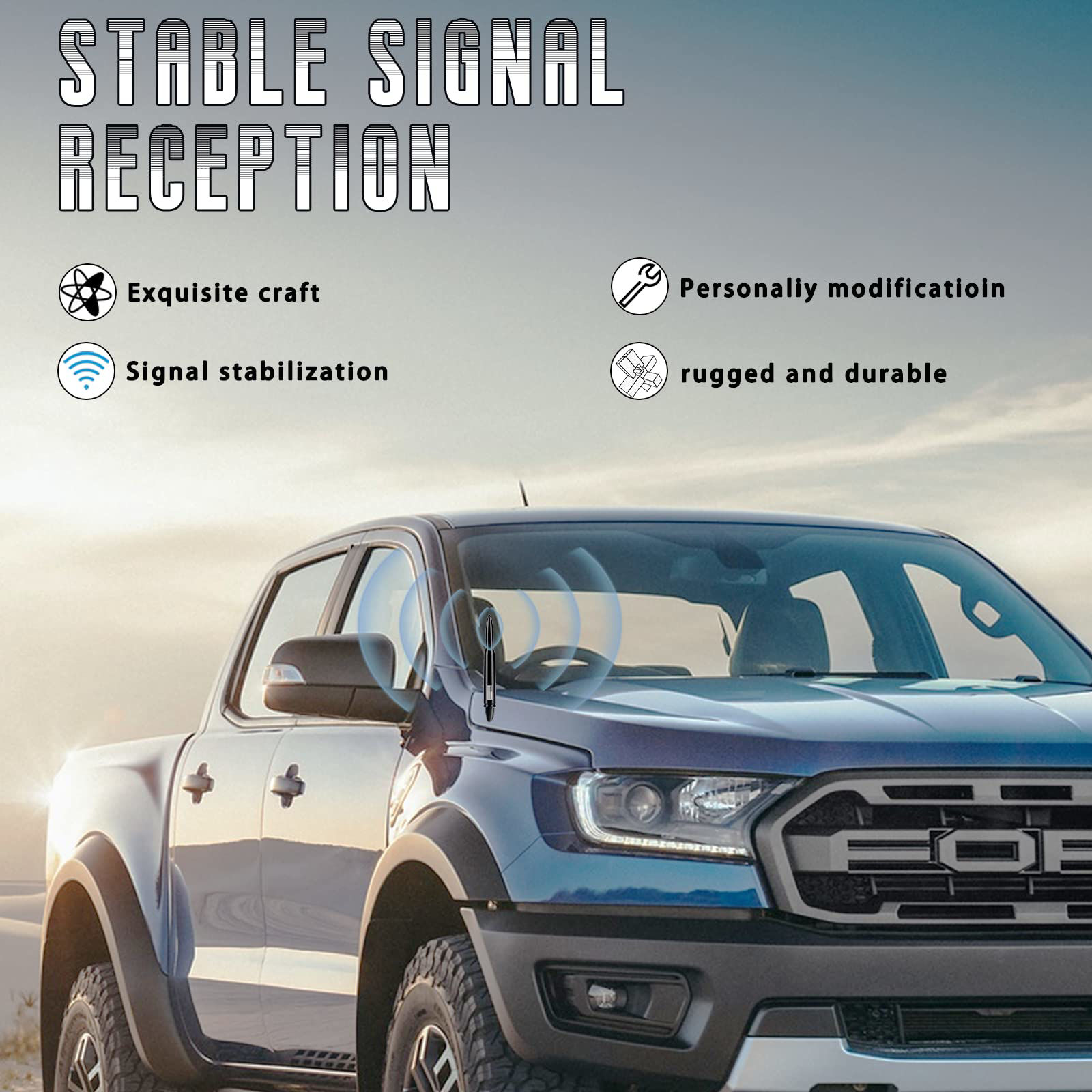 GetUSCart- American Flag Car Truck Antenna with Valve Stem Caps ...