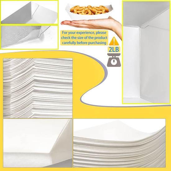 GetUSCart- MotBach 100 Pack 2lb Kraft Paper Food Trays, Waterproof ...
