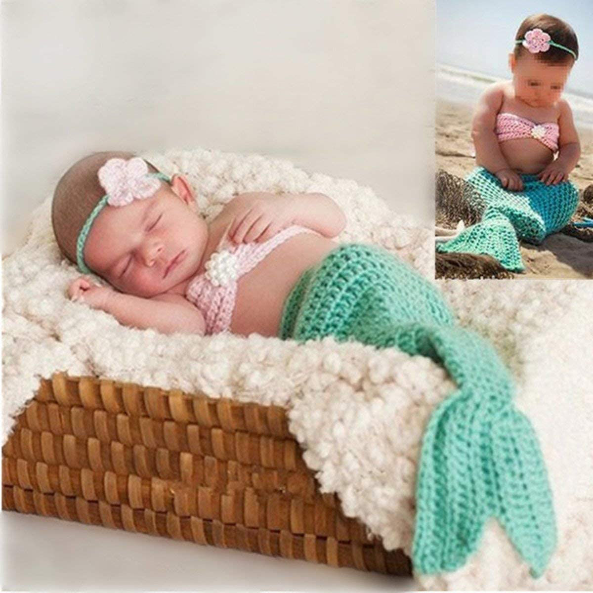 GetUSCart- M&G House Newborn Photography Prop Mermaid Outfit Baby Photo ...
