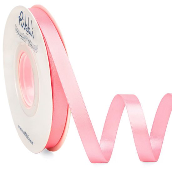 GetUSCart- Ribbli Double Faced Pink Satin Ribbon,3/8” x Continuous 25 ...