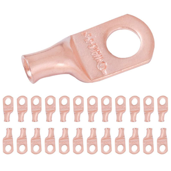 GetUSCart- SELTERM 25pcs 8 AWG 5/16" Stud (Wide Pad) Battery Lugs, Ring Terminals, Heavy Duty ...