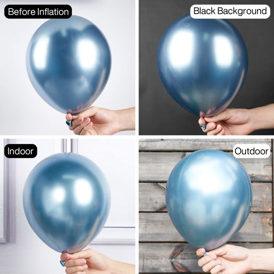 GetUSCart- PartyWoo Metallic Blue Balloons, 50 pcs 12 Inch Metallic Light Blue Balloons, Blue ...