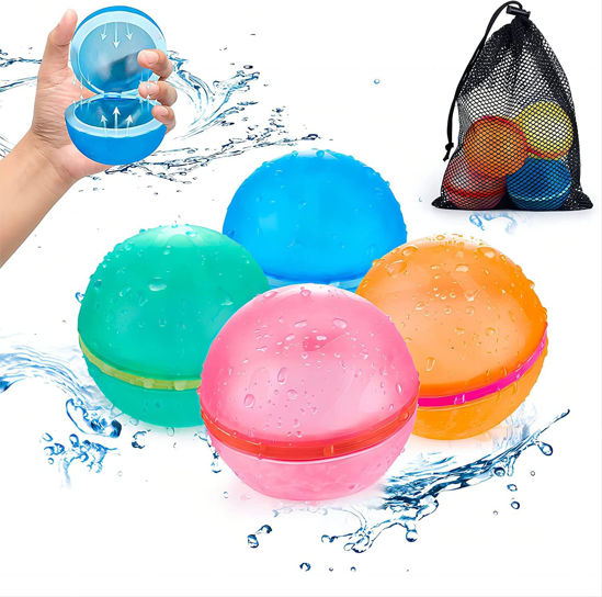 GetUSCart- TIZIKCON Reusable Water Balloons with Mesh Bag, Latex-Free ...