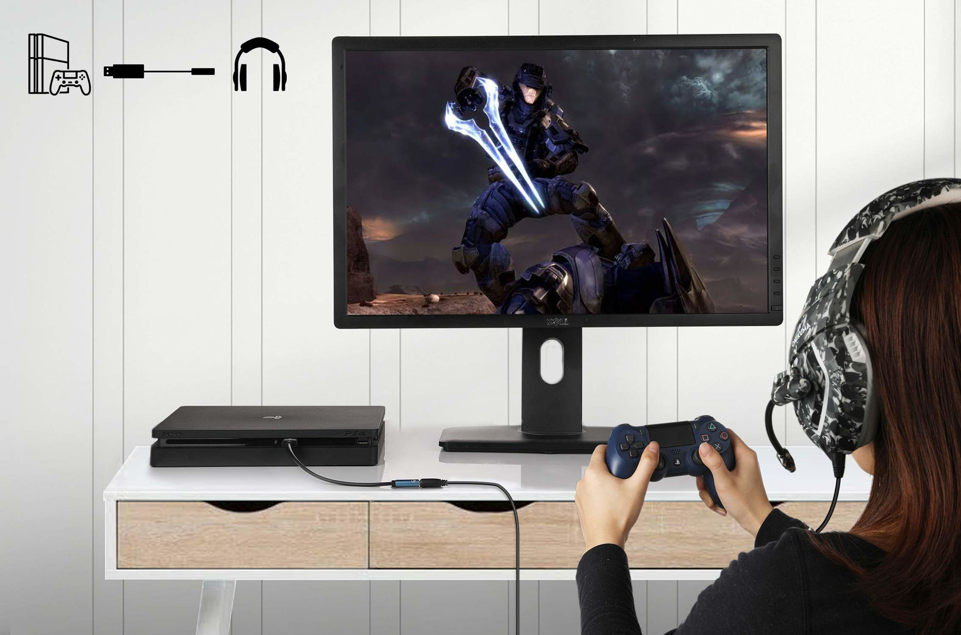 GetUSCart- MillSO USB to 3.5mm Audio Jack Adapter, Sapphire Blue TRRS ...