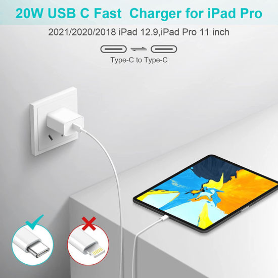 GetUSCart- iPad Charger, USB C Fast Charger, 20W iPad Pro Charger Apple ...