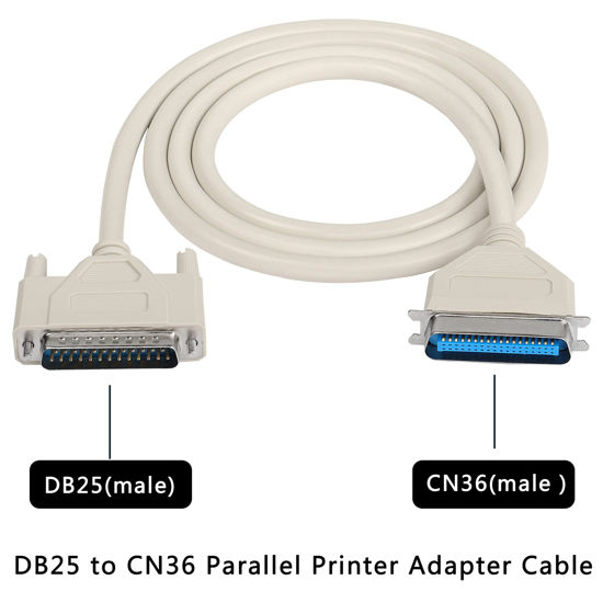 GetUSCart- XMSJSIY DB25 to CN36 Parallel Printer Cable, DB25 25 Pin Male to CN36 Centronics 36 ...