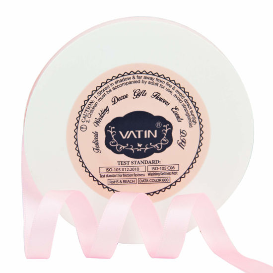 GetUSCart- VATIN 3/8 inches Double Faced Pearl Pink Polyester Satin ...