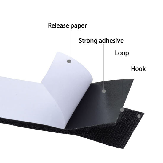 GetUSCart- Sticky Back Hook Loop Fastener | 1 x 3 Inch 24 Sets | Aniced ...