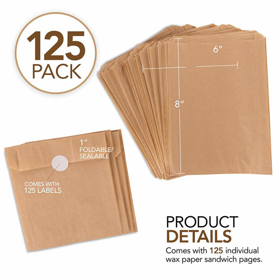 GetUSCart- Paper Sandwich Bags Kraft Brown (125 Pack) Food Grade Bags ...