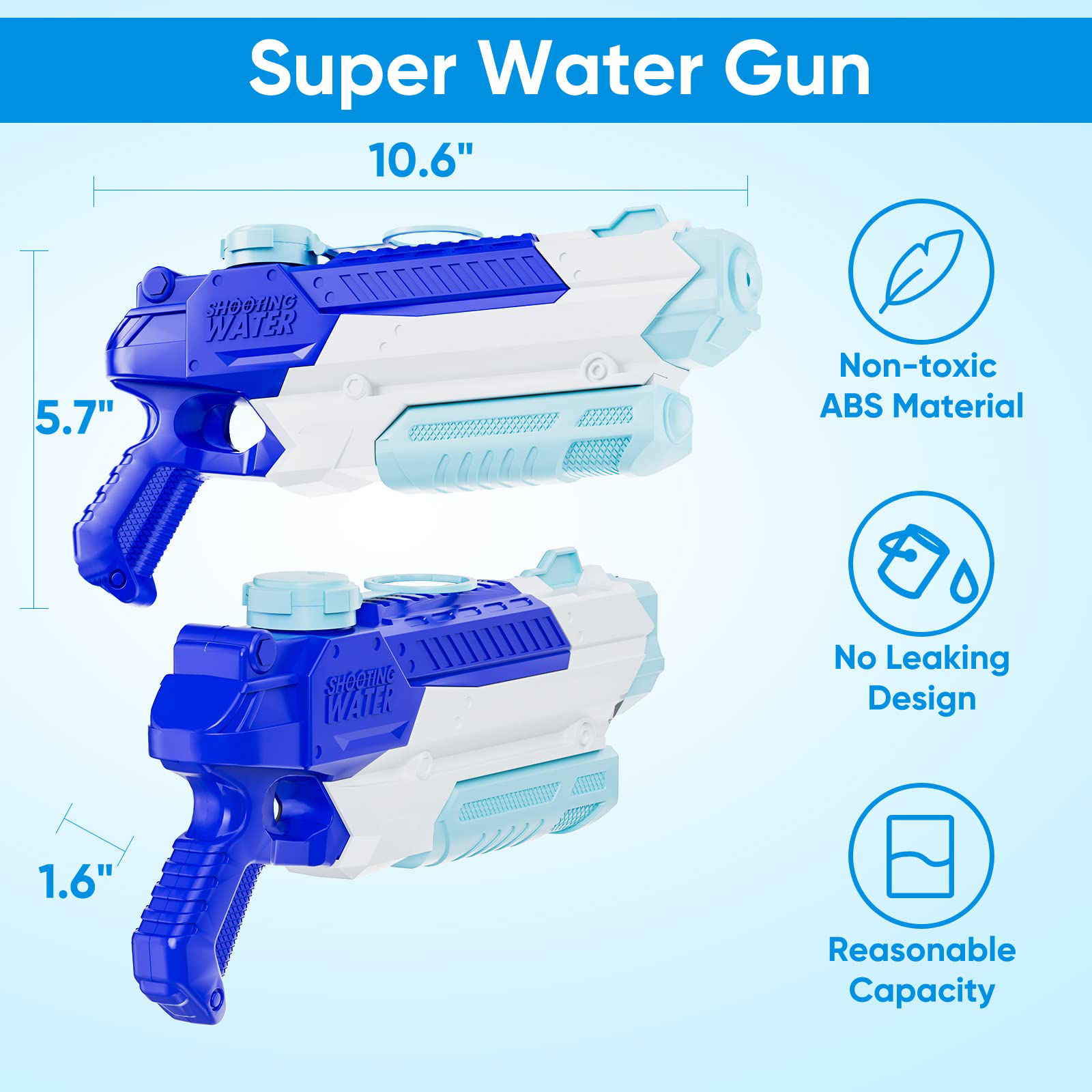 GetUSCart- Water Gun, WOLKEK Water Guns for Kids, 4 Pack Long Range ...