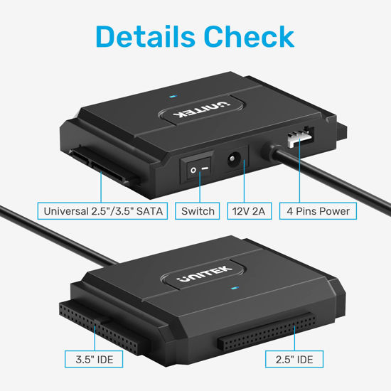 GetUSCart- Unitek IDE/SATA to USB C 3.0 Adapter, Universal IDE Hard ...
