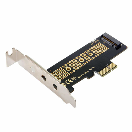 GetUSCart- JSER NVME to PCI-E 4.0 Low Profile PCI-E 3.0 x1 Lane to M.2 NGFF M-Key SSD Nvme AHCI ...