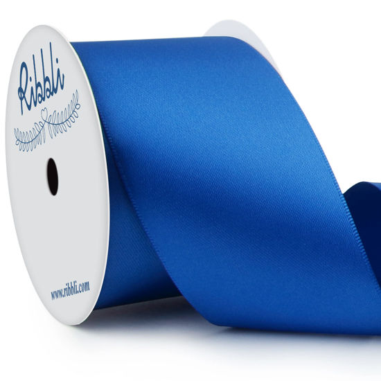GetUSCart- Ribbli Royal Blue Double Faced Satin Ribbon, 2” x Continuous ...