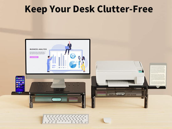 GetUSCart- Zimilar Monitor Stand Riser with Metal Mesh Drawer, Height ...