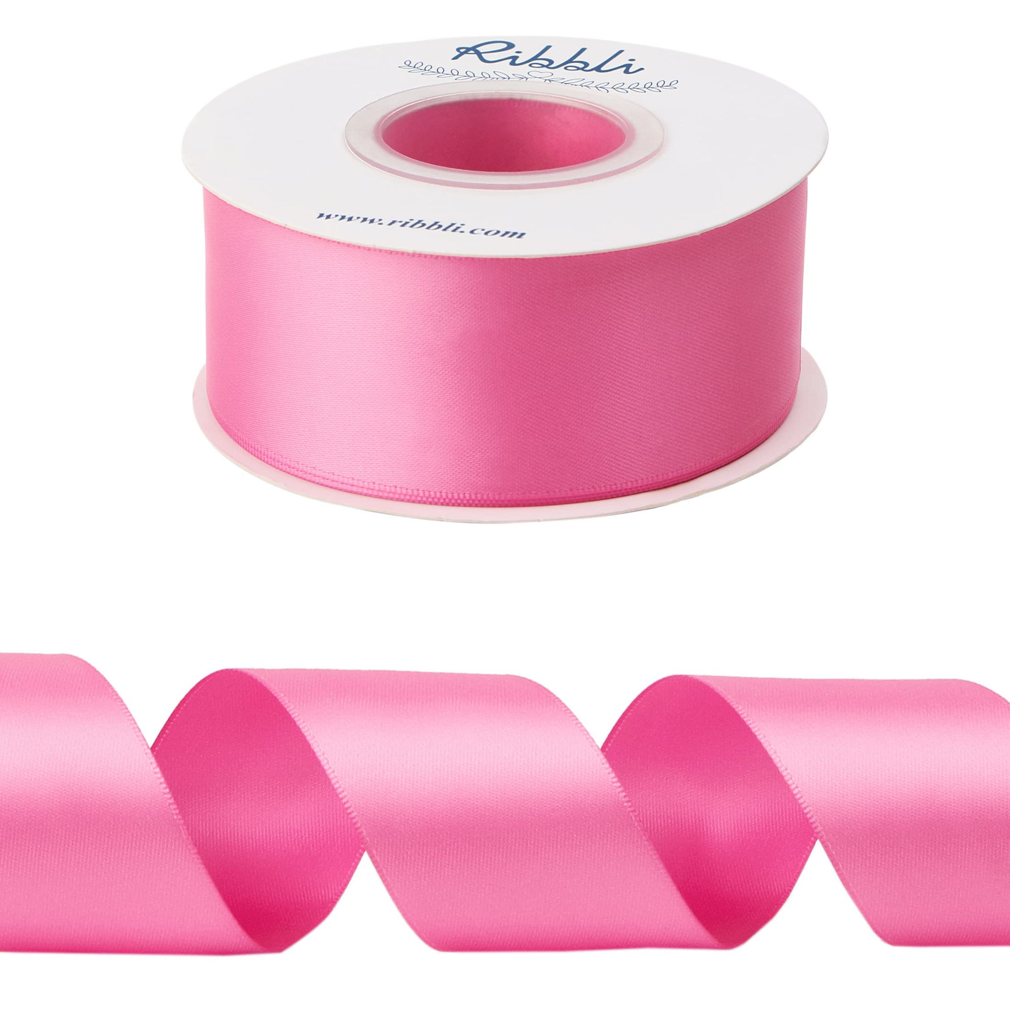 GetUSCart- Ribbli Hot Pink Double Faced Satin Ribbon,1-1/2” x ...