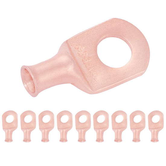 GetUSCart- SELTERM 10pcs 6 AWG - 3/8" Stud (Wide Pad) - Battery Lugs, Heavy Duty Wire Lugs, Ring ...