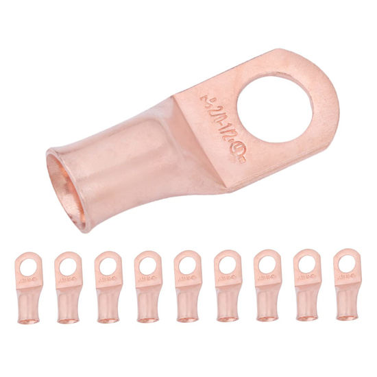 GetUSCart- SELTERM 10pcs 2/0 AWG - 1/2" Stud - Battery Lugs, Heavy Duty Wire Lugs, Ring ...