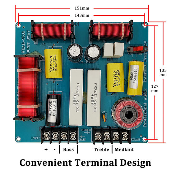 GetUSCart- HiQltyla 3 Way Speaker Crossover, WEAH-3505 300W Adjustable ...