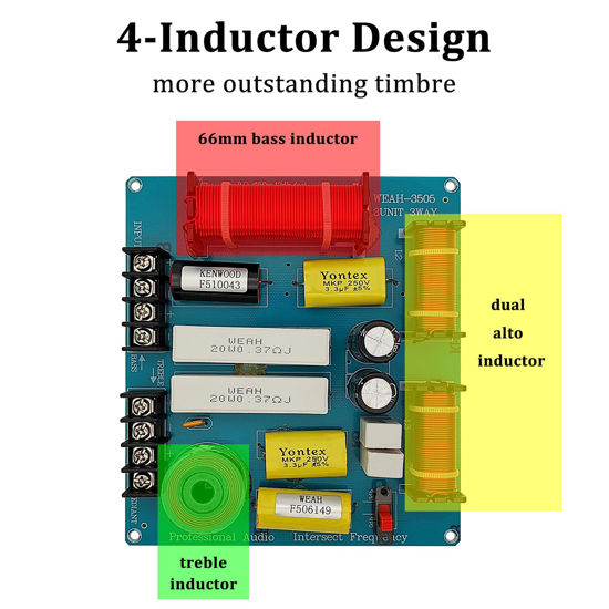 GetUSCart- HiQltyla 3 Way Speaker Crossover, WEAH-3505 300W Adjustable ...