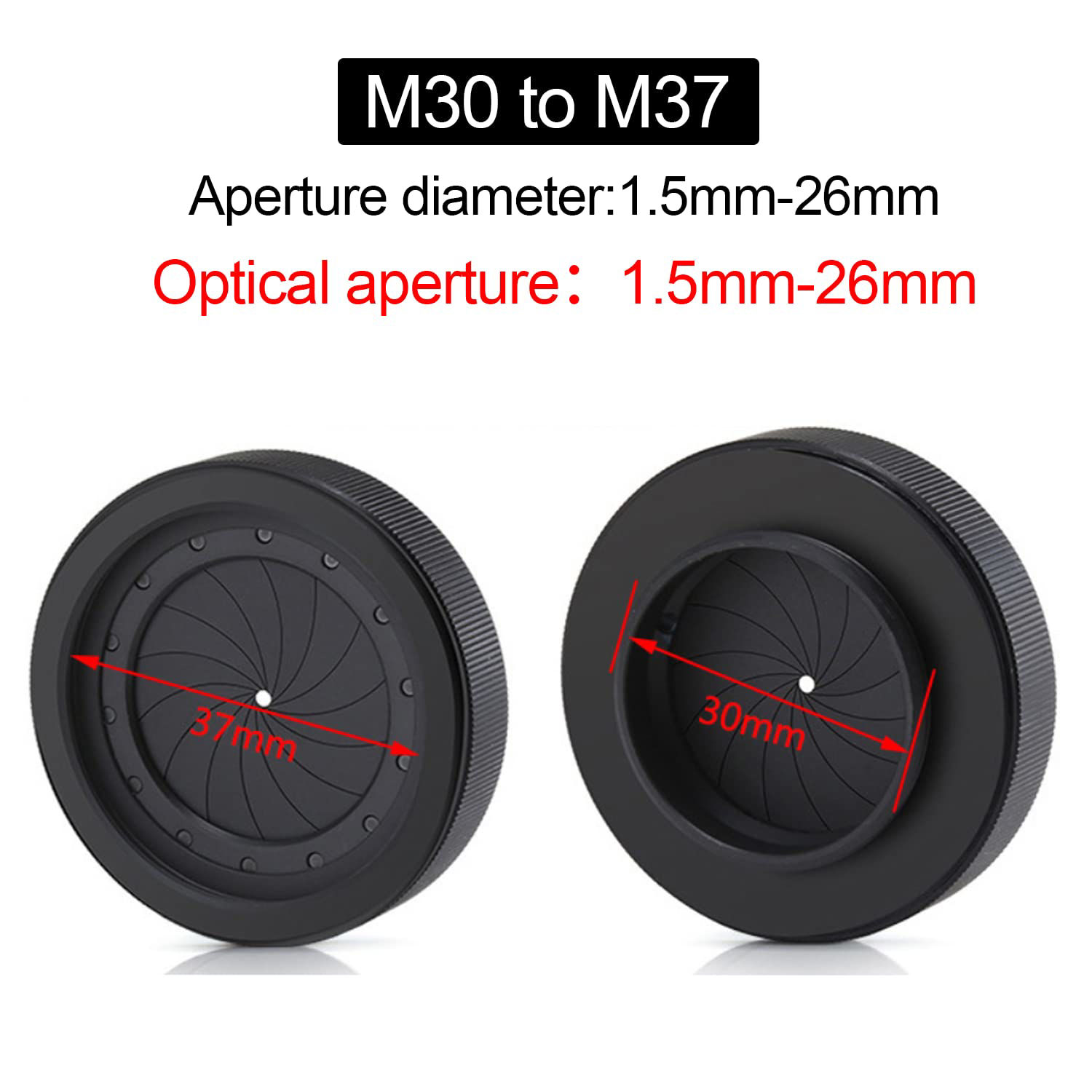 GetUSCart- Adjustable Iris Aperture Diaphragm M30 to M37 Iris Aperture ...