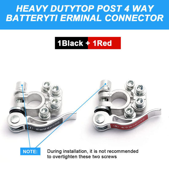 GetUSCart- Car Battery Terminal Connectors, 2Pcs 4 Way Quick Release ...