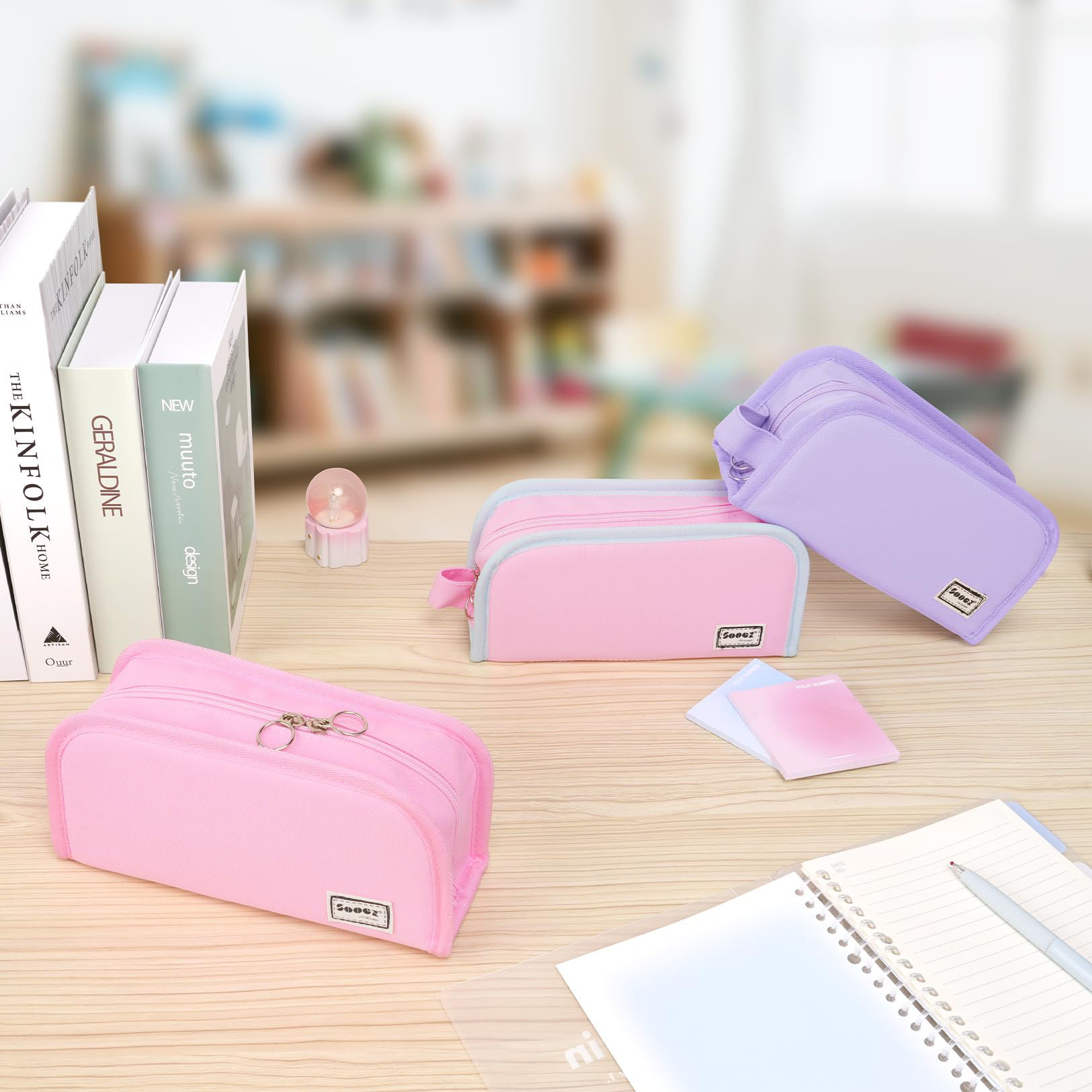 GetUSCart- Sooez Wide Opening Pencil Case, Large Capacity Zipper Pencil ...