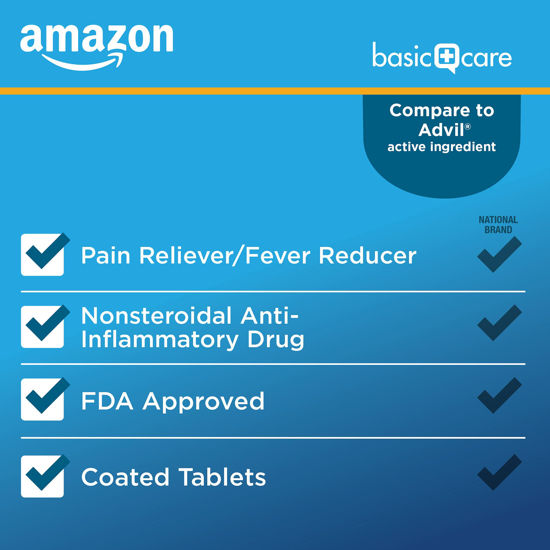 GetUSCart- Amazon Basic Care Ibuprofen Tablets, 200 mg, Pain Reliever ...