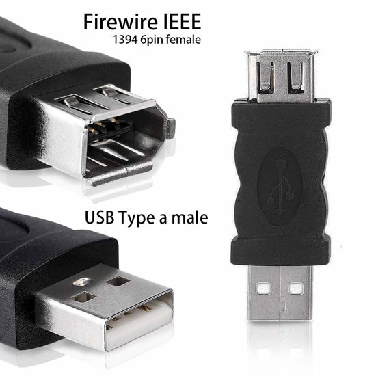 GetUSCart- SKYPIA New Firewire IEEE 1394 6 Pin Female F to USB M Male Adaptor Converter