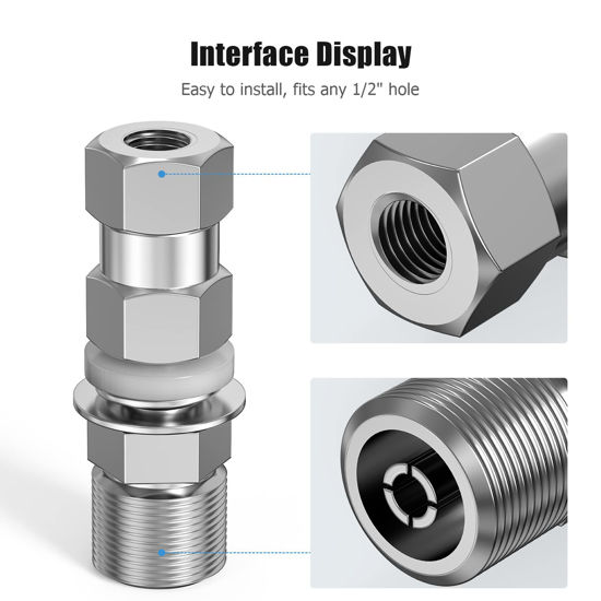 GetUSCart- Heavy Duty CB Antenna Stud Mount Adapter Copper Nickel ...