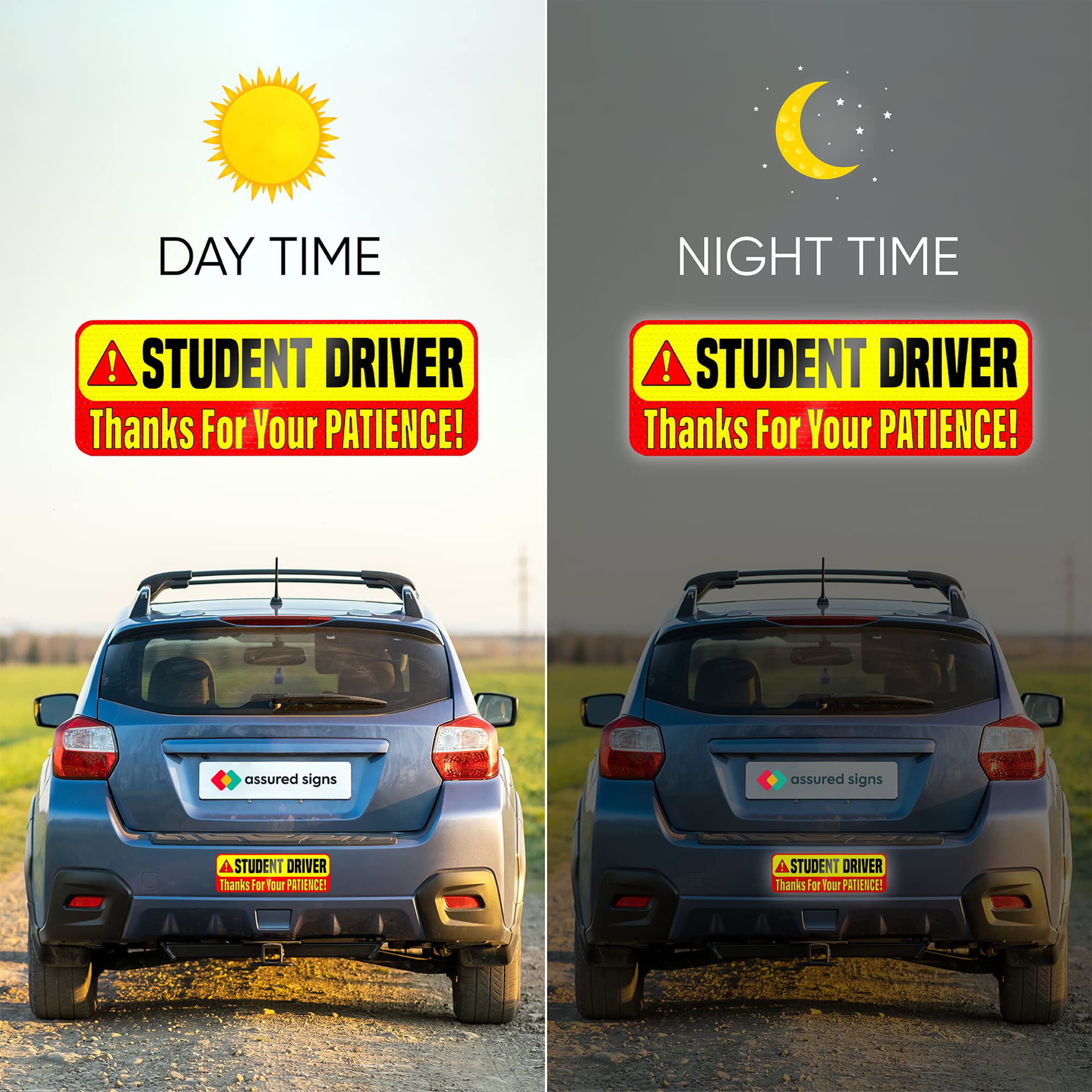 GetUSCart- Student Driver Car Magnet Sticker Signs - Essential Magnetic ...