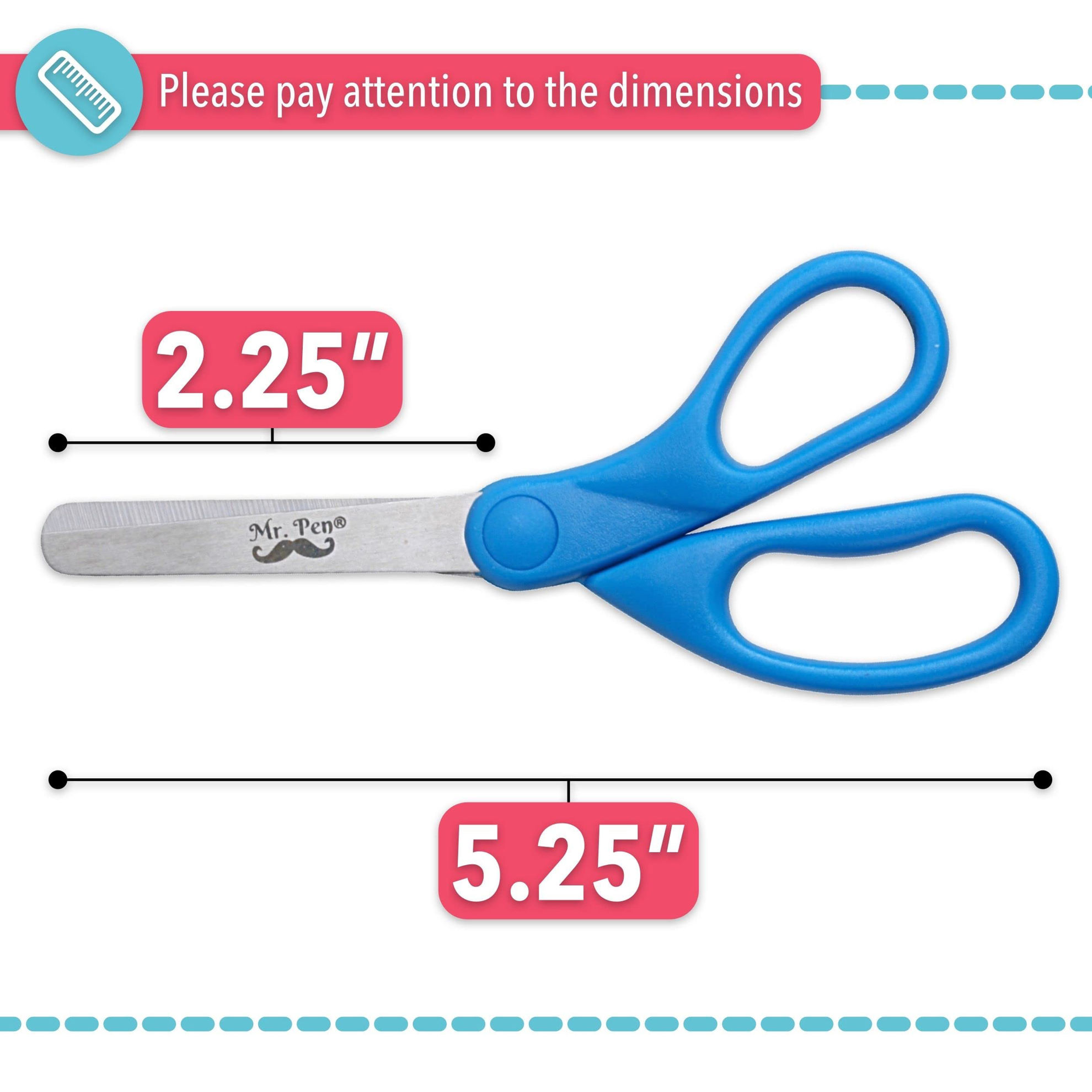 GetUSCart- Mr. Pen- Craft Scissors, 6 Pack, 5 Inch, Blunt Tip, Assorted ...