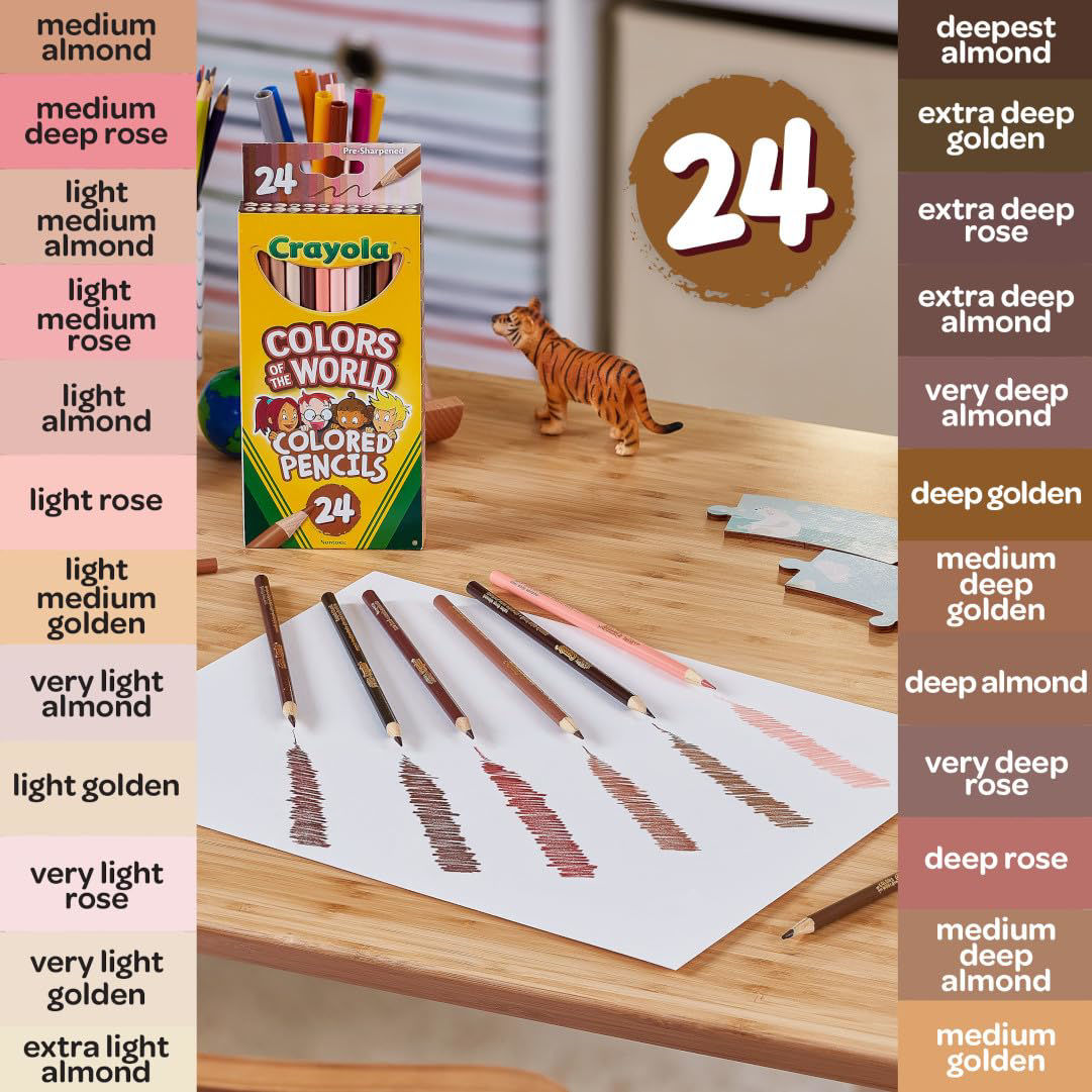 GetUSCart- Crayola 24 Count, Colors of the World, Skin Tone Colored Pencils