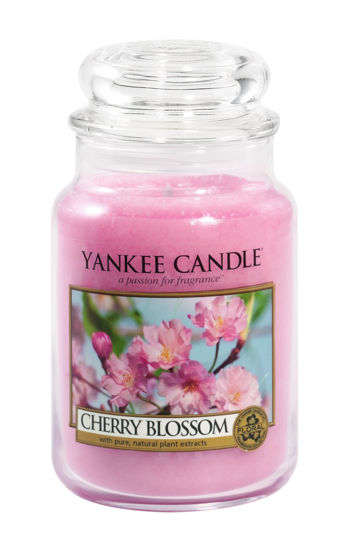 GetUSCart Yankee Candle Cherry Blossom Scented Classic 22oz Large Jar Single Wick Candle Over 110 Hours of Burn Time