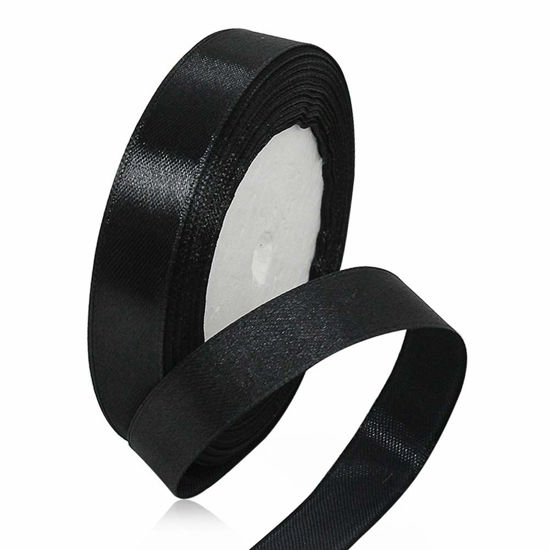 GetUSCart- Solid Color Black Satin Ribbon, 5/8 Inches x 25 Yards Fabric ...