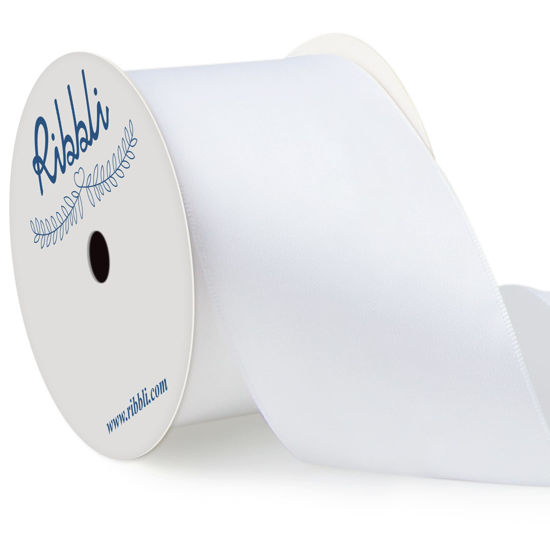 GetUSCart- Ribbli White Double Faced Satin Ribbon, 2” x Continuous 10 ...