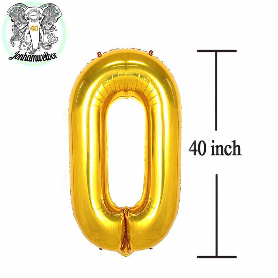 GetUSCart- 40 Number Balloons Gold Big Foil Mylar Giant Jumbo 40 ...