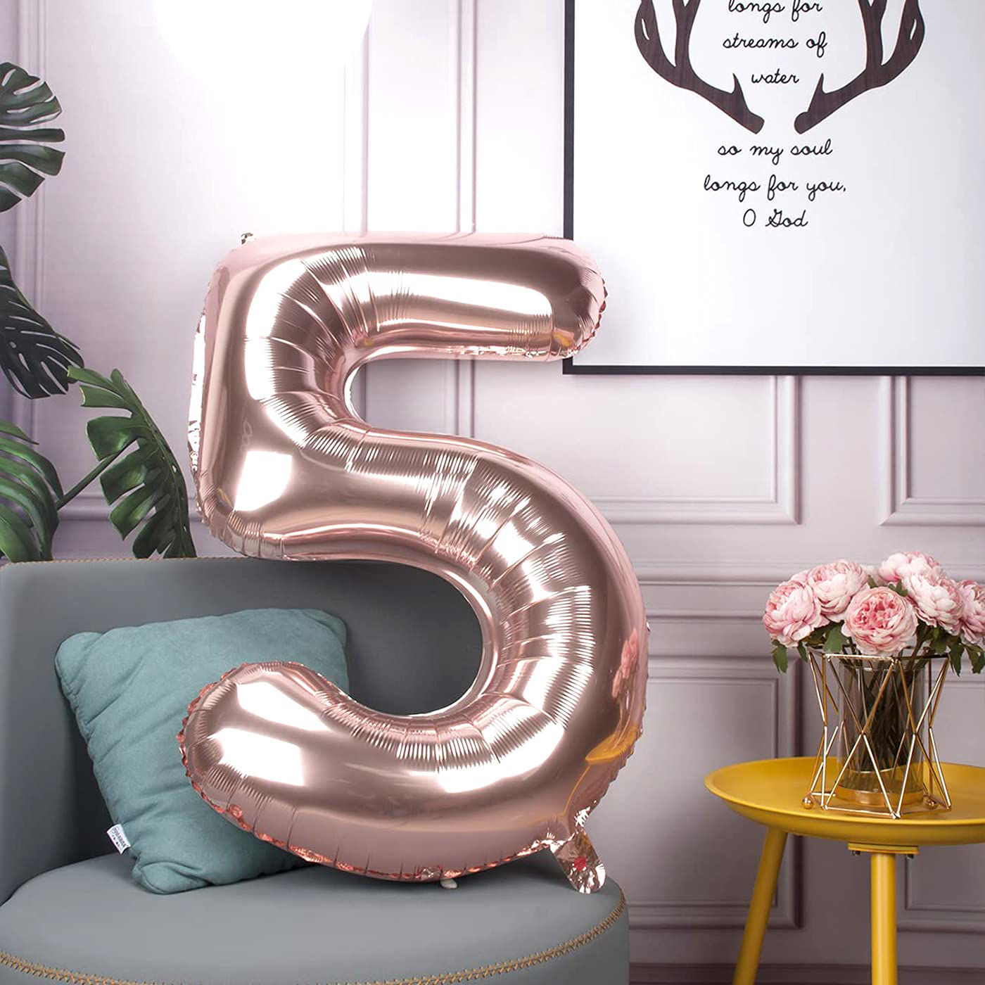 GetUSCart- 50 Number Balloons Rose Gold Big Giant Jumbo Number 50 Foil ...