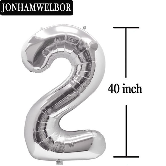 GetUSCart- 25 Number Balloons Silver Giant Jumbo Big Large Foil Mylar ...