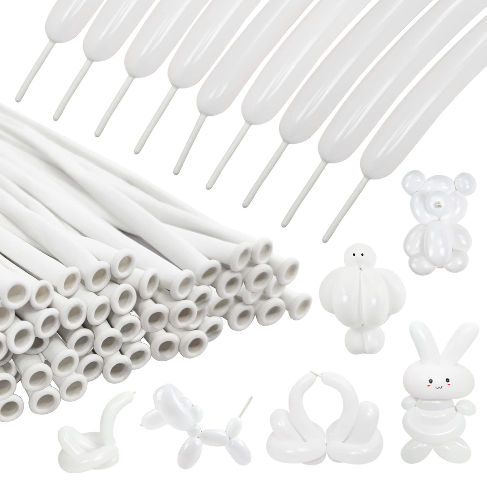 GetUSCart- 100Pcs 260 Balloons White Long Balloons for Balloon Garland ...