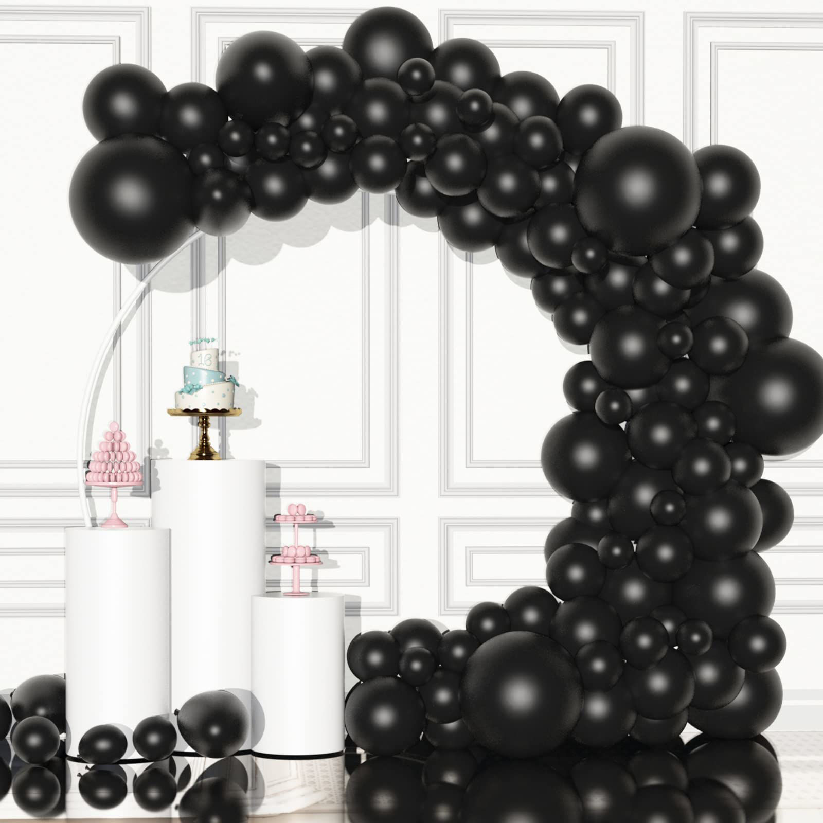 GetUSCart- Black Balloon Garland Arch Kit - 121 pcs - Black 5/10/12/18 ...