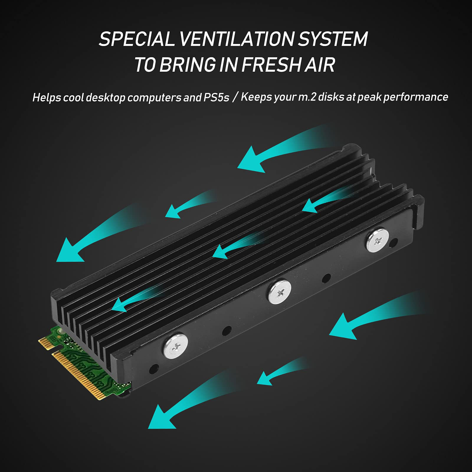 GetUSCart- M.2 PS5 SSD NVMe Heatsink for Samsung 990 980 Pro 970 EVO ...