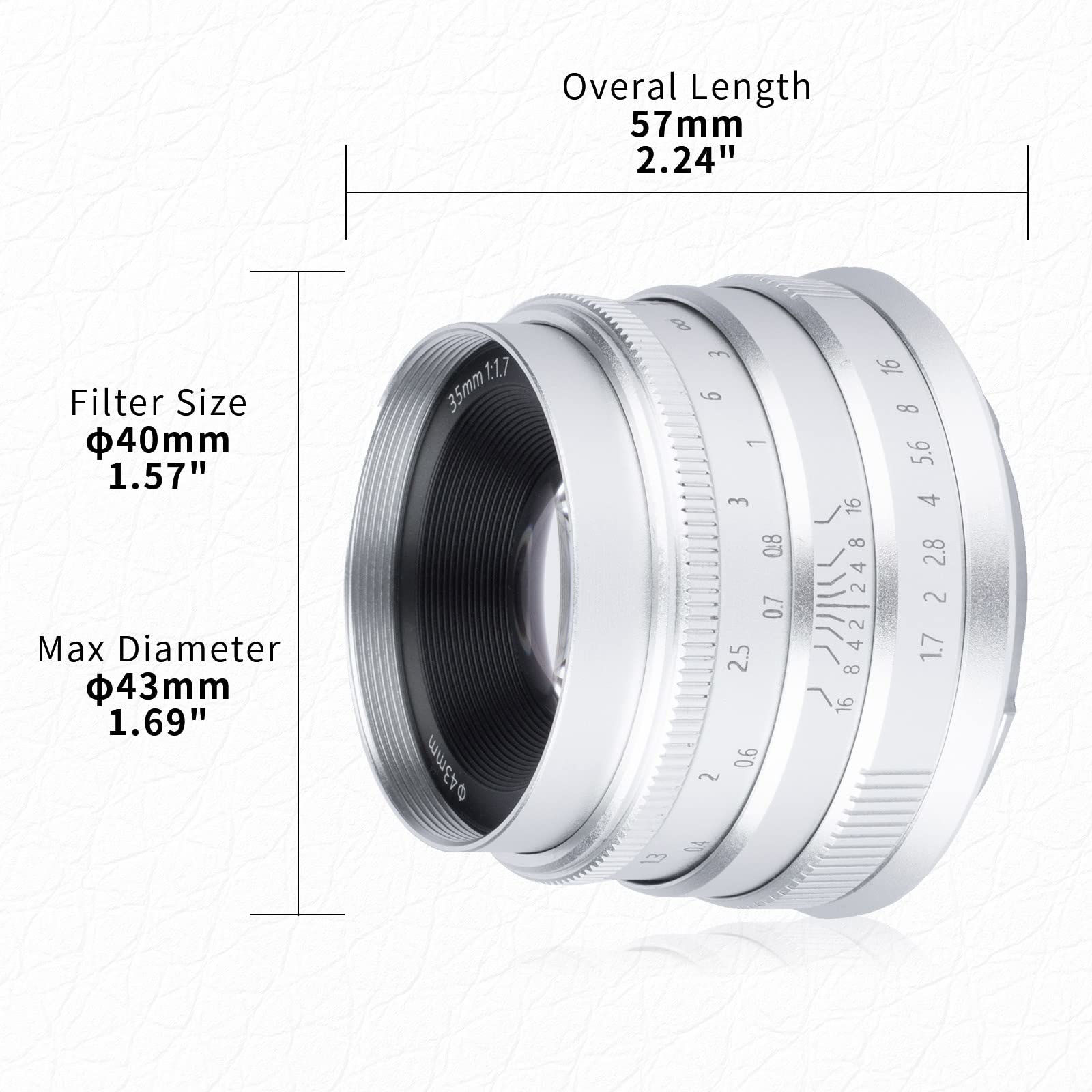 GetUSCart- Brightin Star 35mm F1.7 Large Aperture APS-C Manual Focus ...