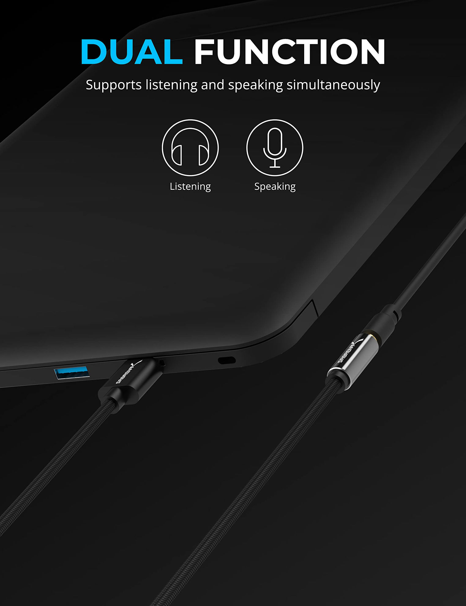 GetUSCart- SABRENT USB Type A to 3.5mm Dual Function Audio Jack Active ...