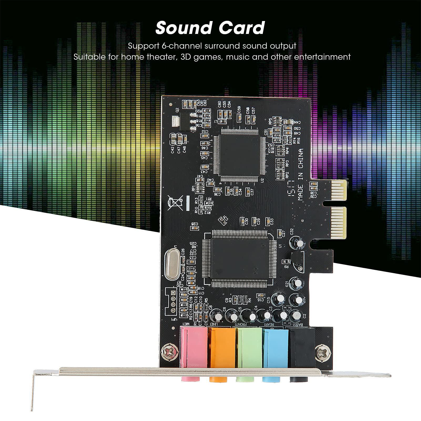 GetUSCart- PCIE Sound Card, 6channel Stereo Desktop Sound Card, 3D ...