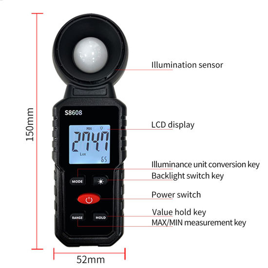 GetUSCart- Digital Illuminance Light Meter Tester 200,000Lux Meter (18 ...
